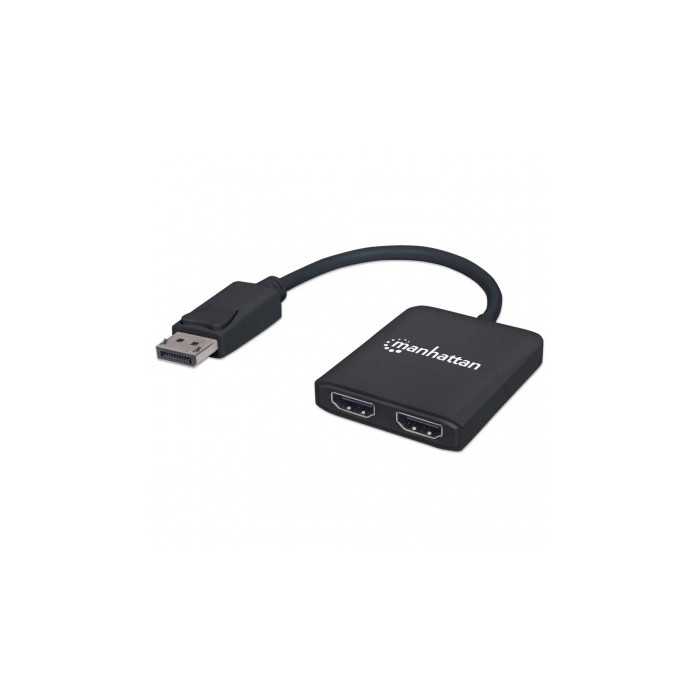 HUB SPLITTER DISPLAYPORT INP (F) PARA 2XHDMI OUT (F) 4K@30HZ MANHATTAN*