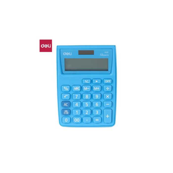 CALCULADORA DELI TOUCH E1122 12 DIG. AZUL BLT